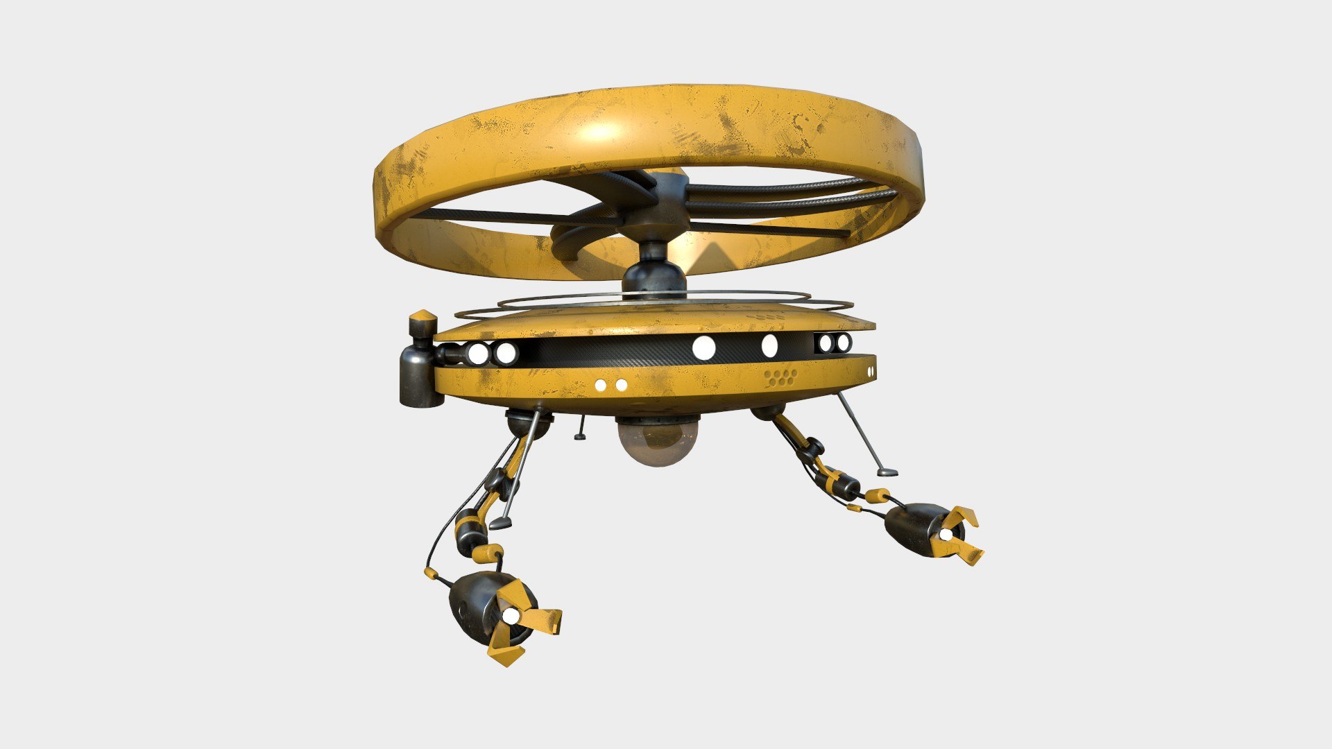 3D Flying Robot I03 Yellow - SciFi Character Design - TurboSquid 1886599