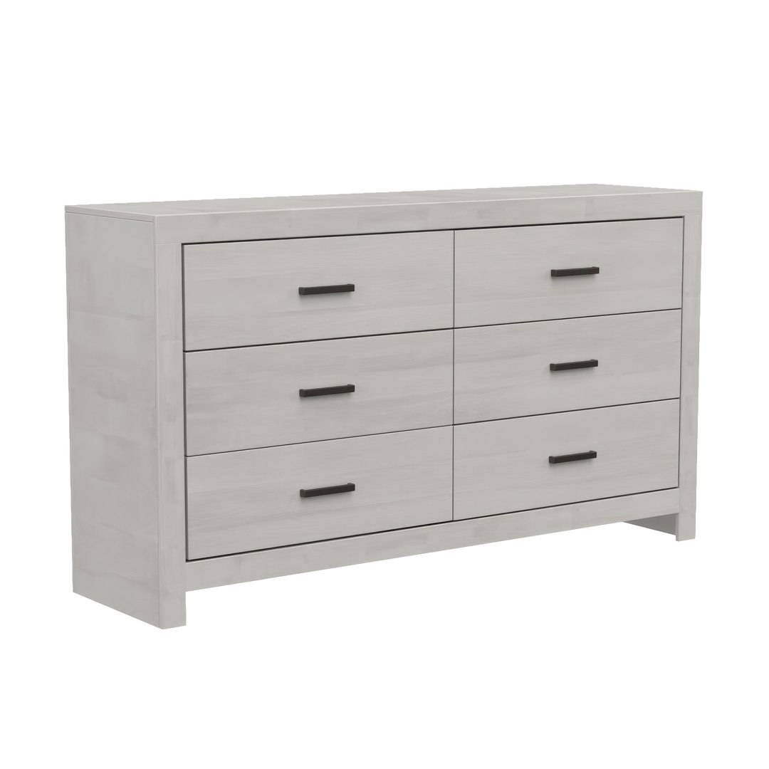 3D Model Marion 6-drawer Dresser Coastal White 207053 - TurboSquid 2087951