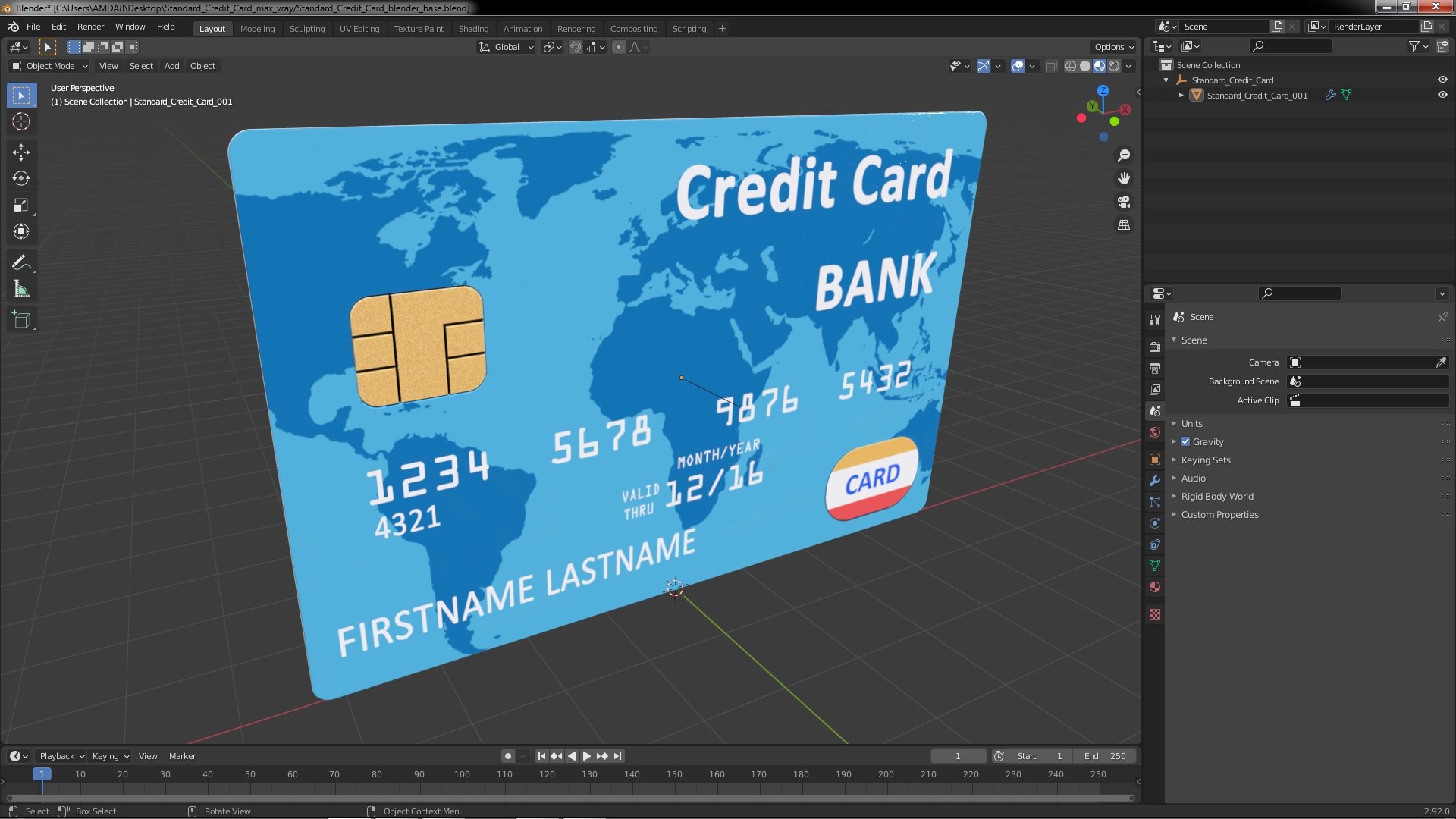3D model Standard Credit Card - TurboSquid 2121378