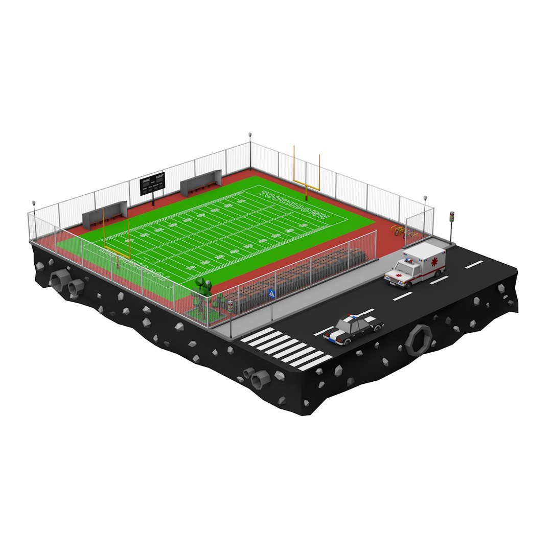American Football Field 3D Model - TurboSquid 1992209
