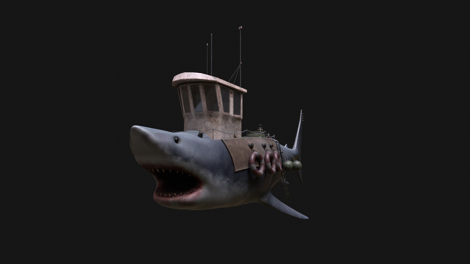 Shark Ship 3D Model - TurboSquid 2029584