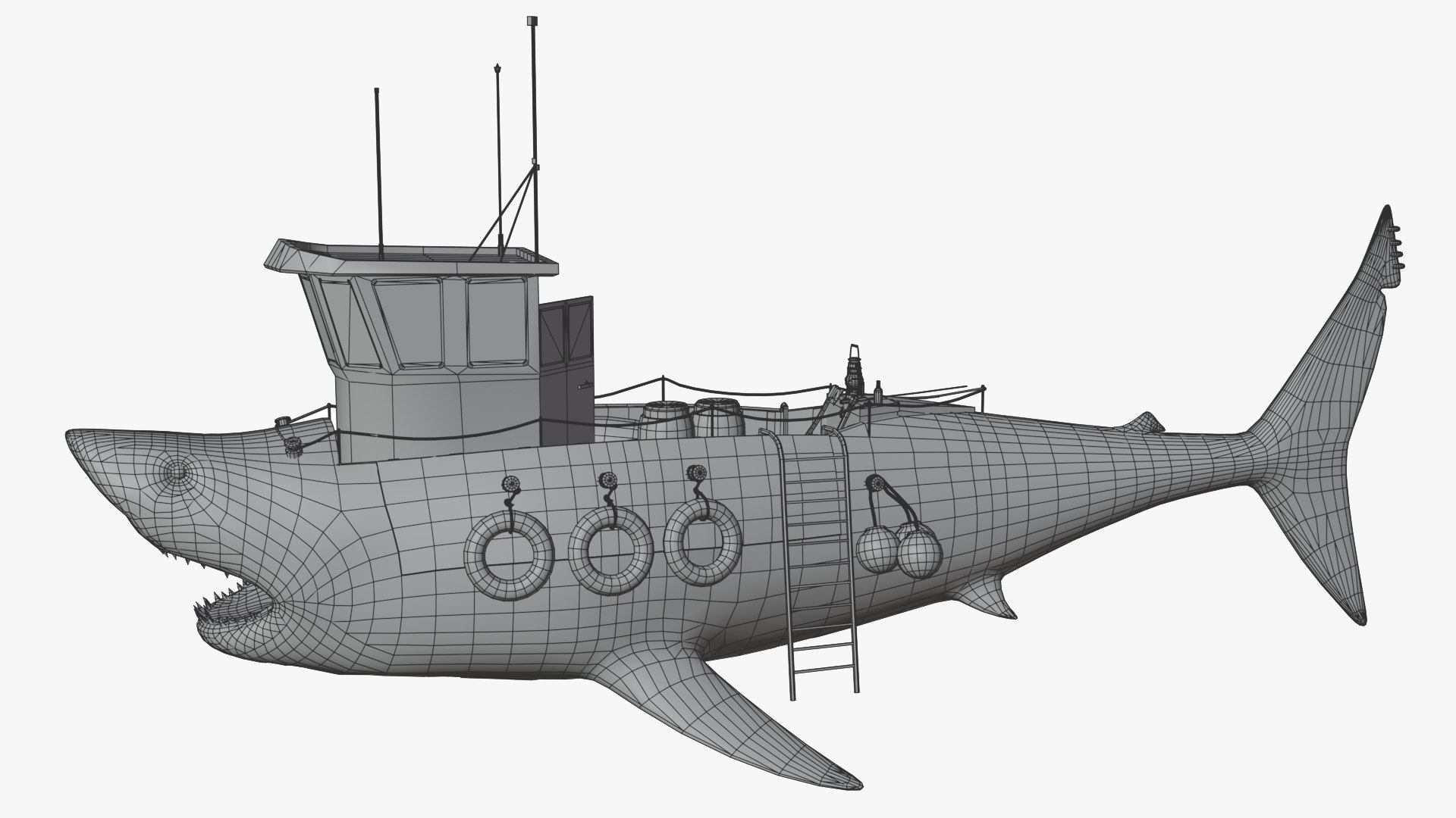 Shark Ship 3D Model - TurboSquid 2029584