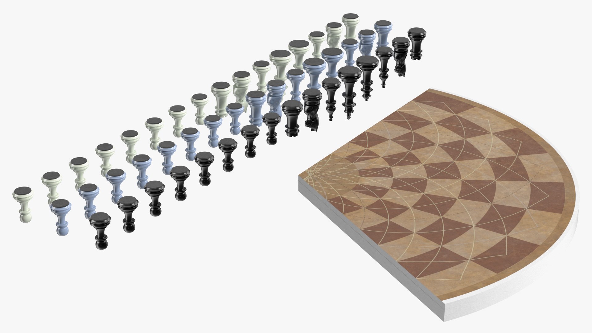 3D model Three Player Chess Set Folded - TurboSquid 2068562