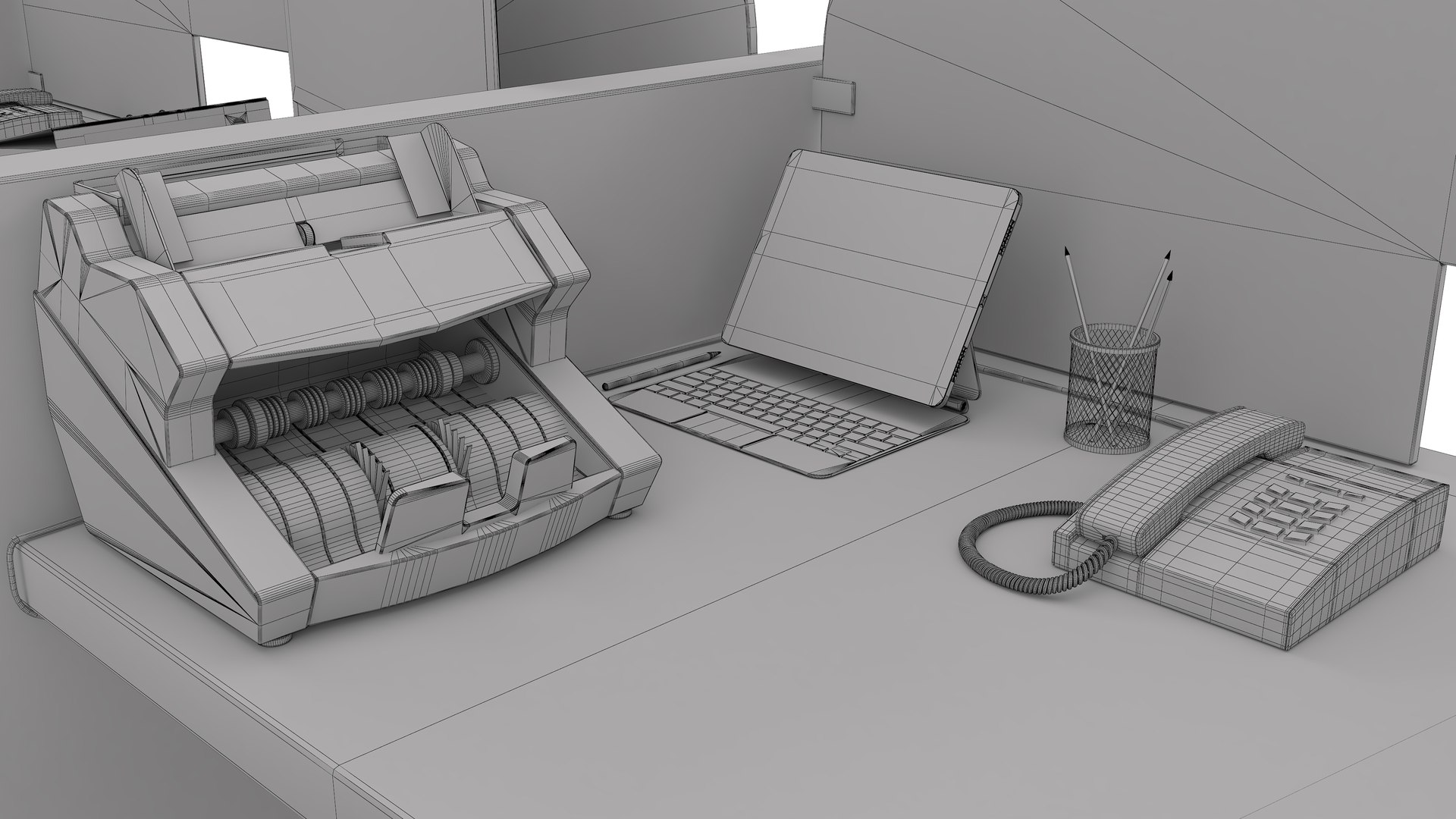 3D Bank Cash Counter - TurboSquid 2260141