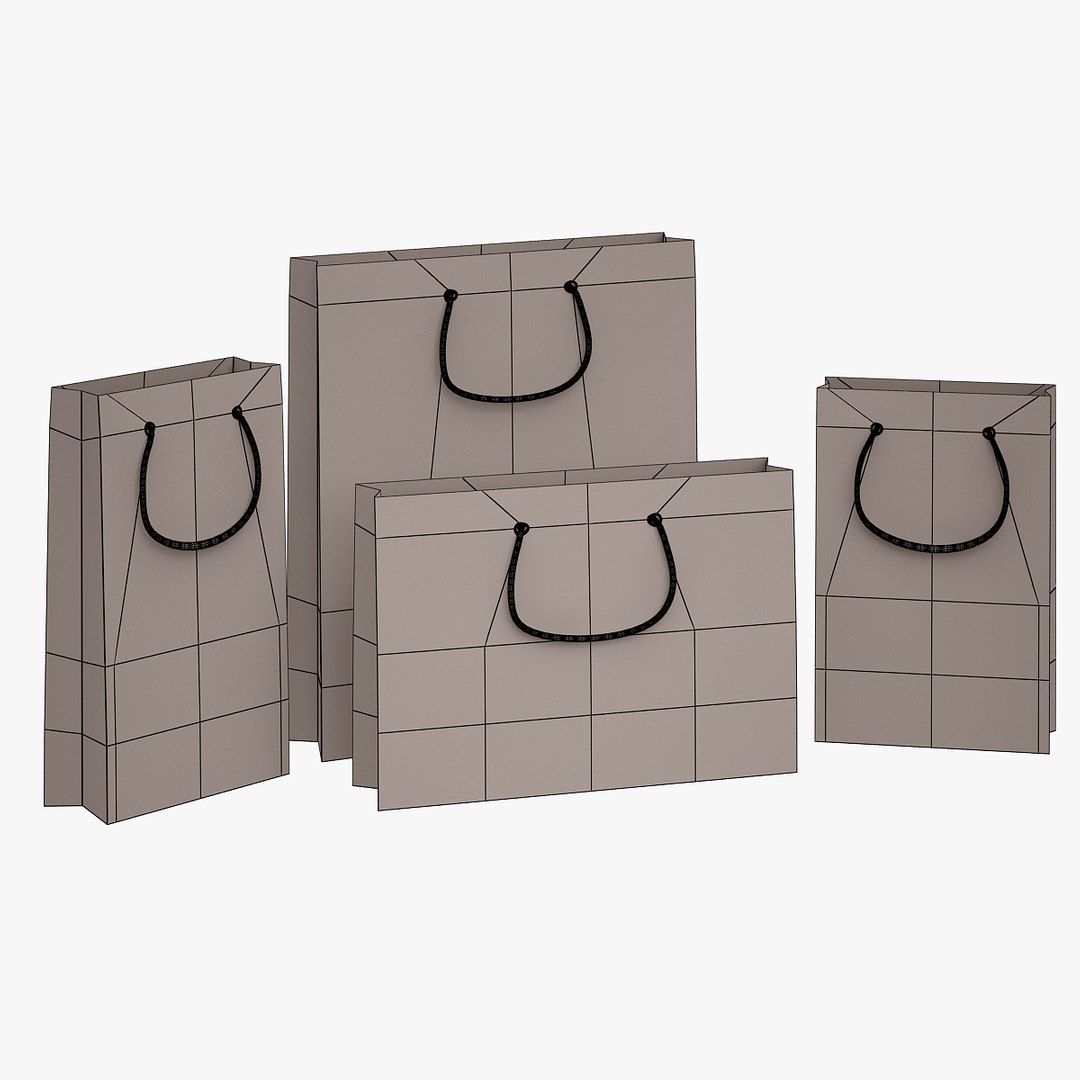 3d Shopping Bags Model