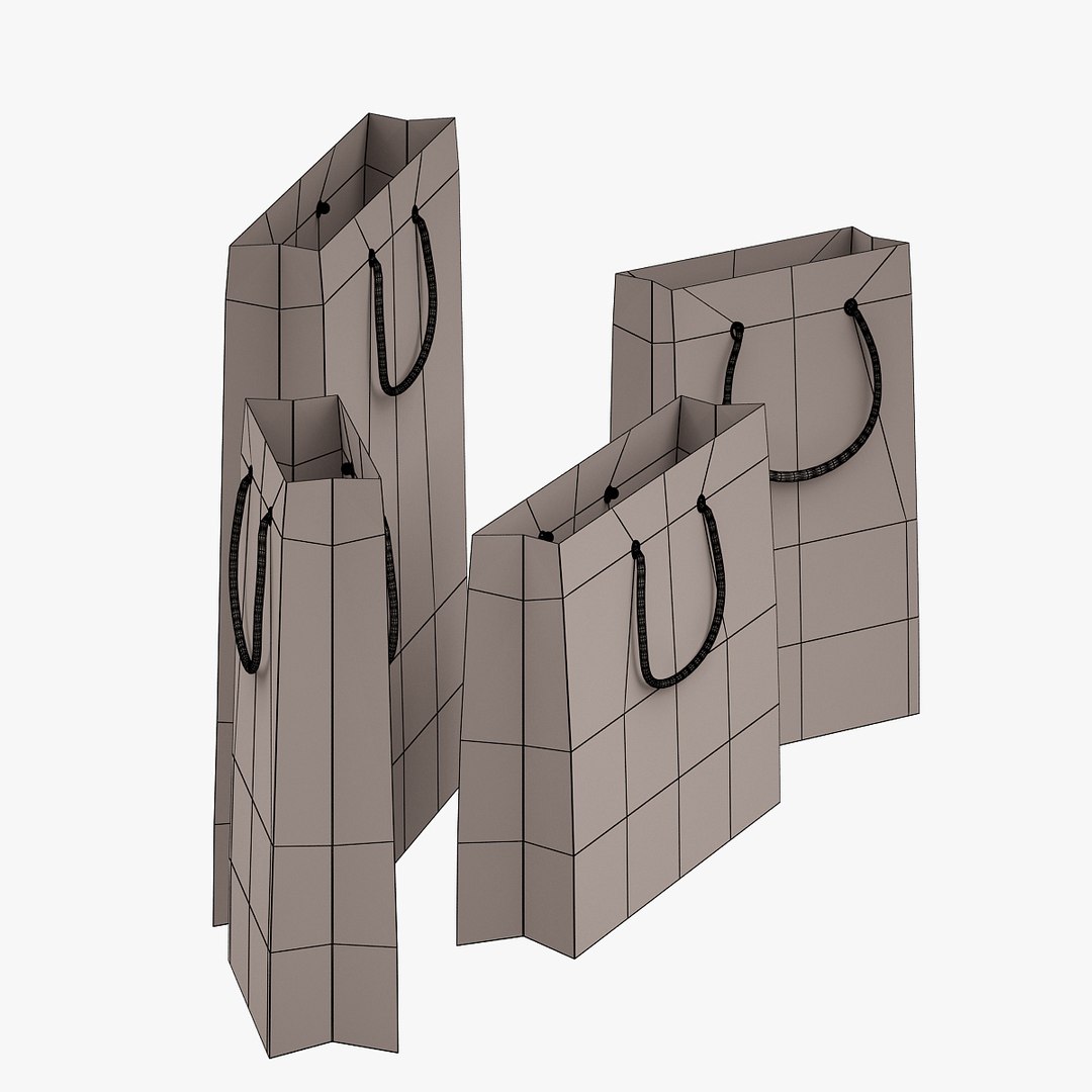 3d Shopping Bags Model