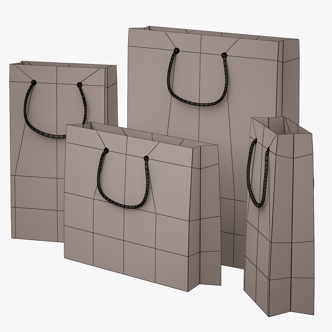 3d Shopping Bags Model