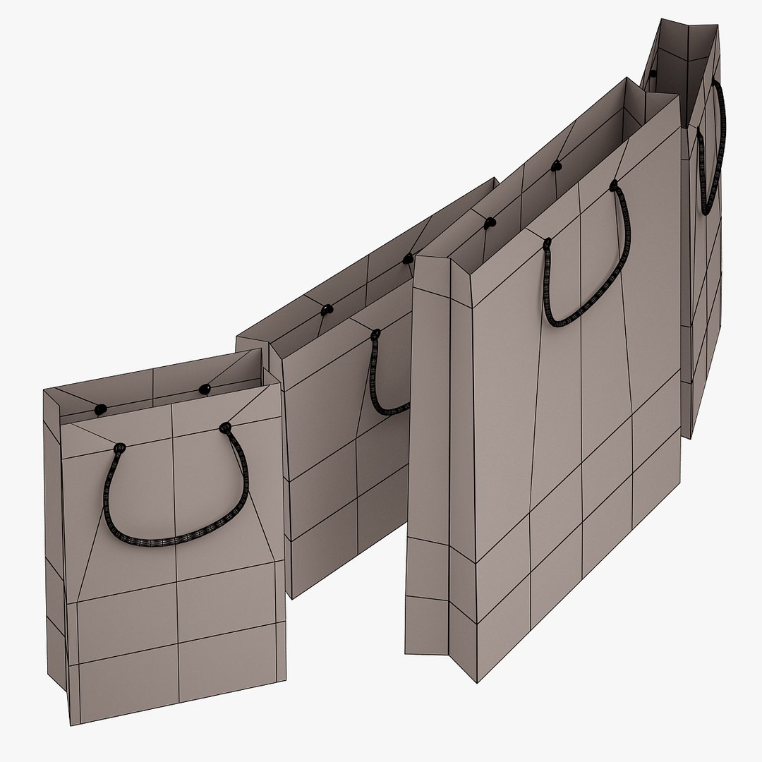 3d Shopping Bags Model