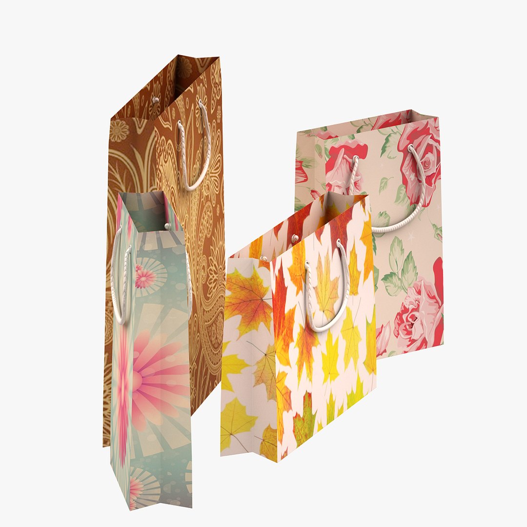 3d Shopping Bags Model