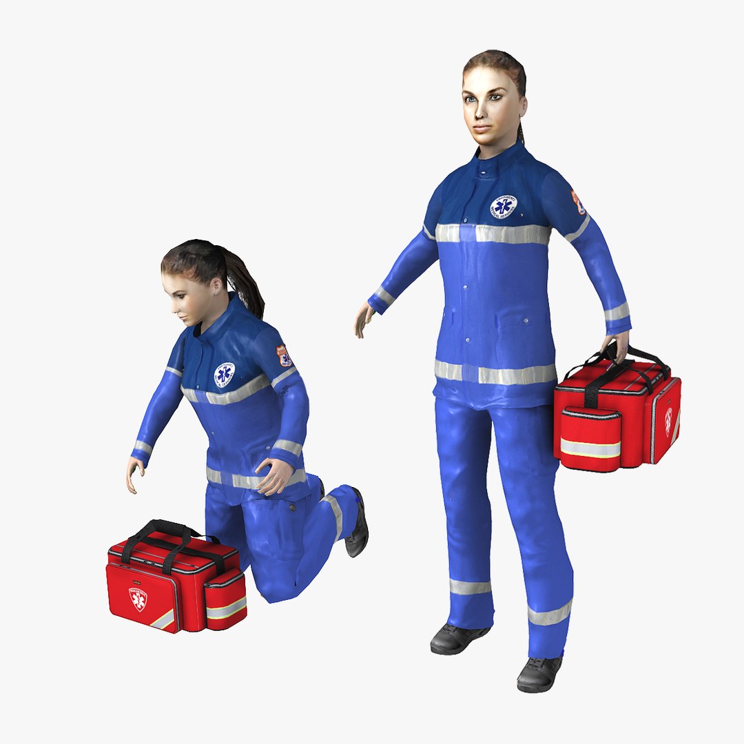 modelo 3d Mujer paramédica aparejada - TurboSquid 929932