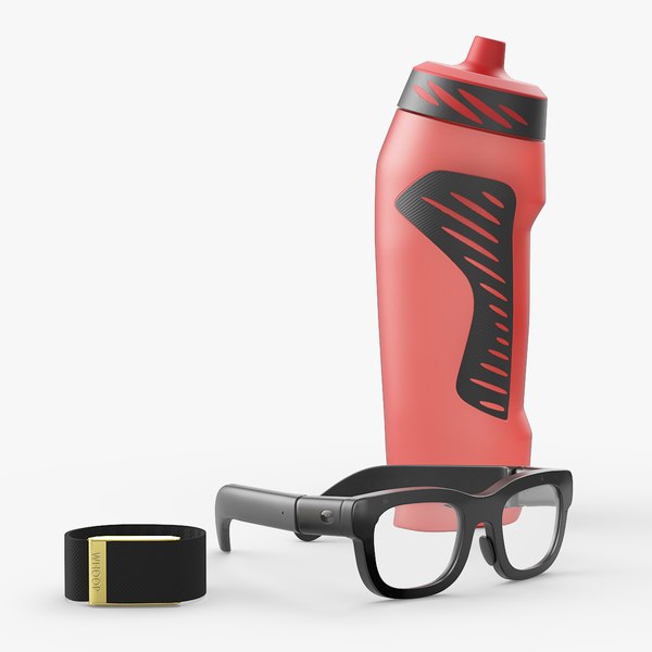 modelo 3d Gafas inteligentes con banda Whoop y botella - TurboSquid 2368298