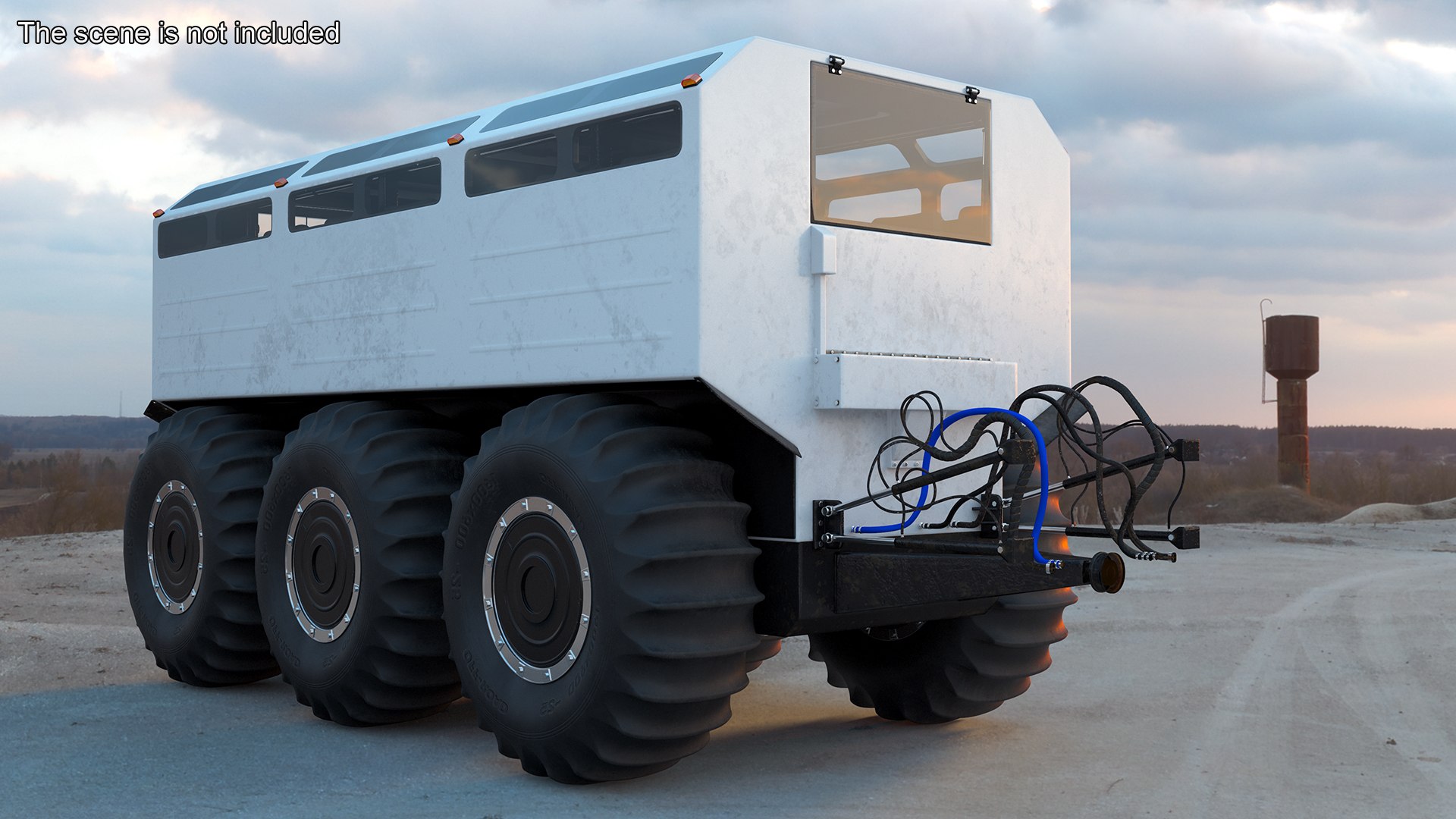 All-Terrain Trailer Light Gray Rigged 3D Model - TurboSquid 2215484