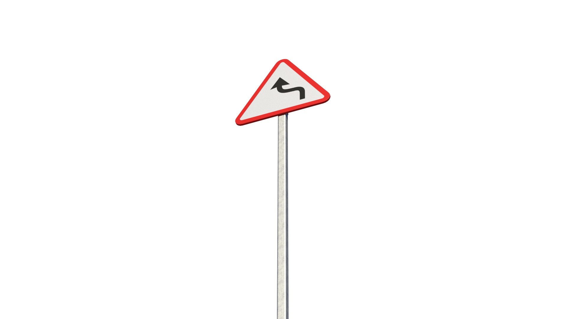 Sharp-Left-Curve Road Sign 3D Model - TurboSquid 2117204