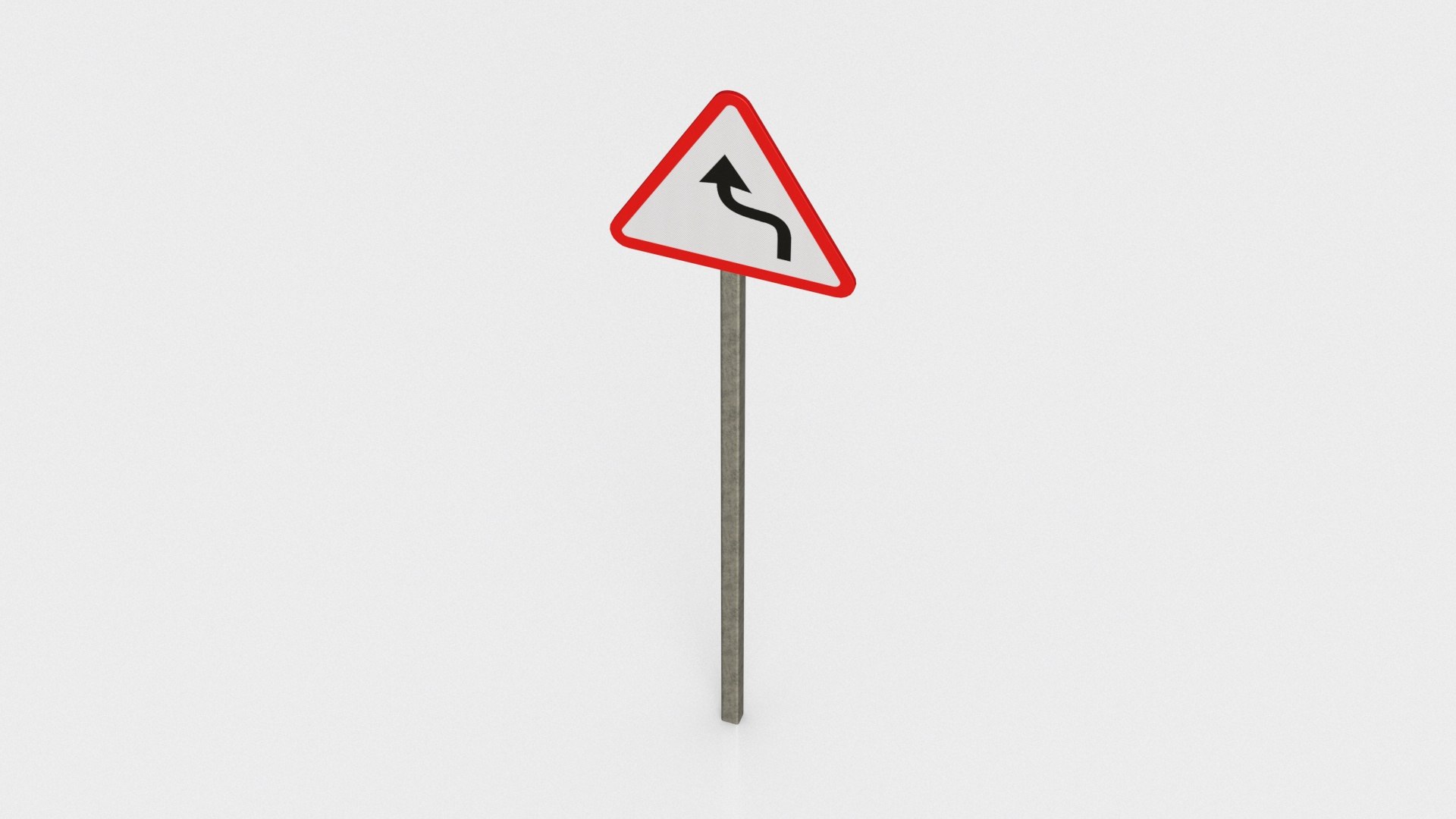Sharp-Left-Curve Road Sign 3D Model - TurboSquid 2117204
