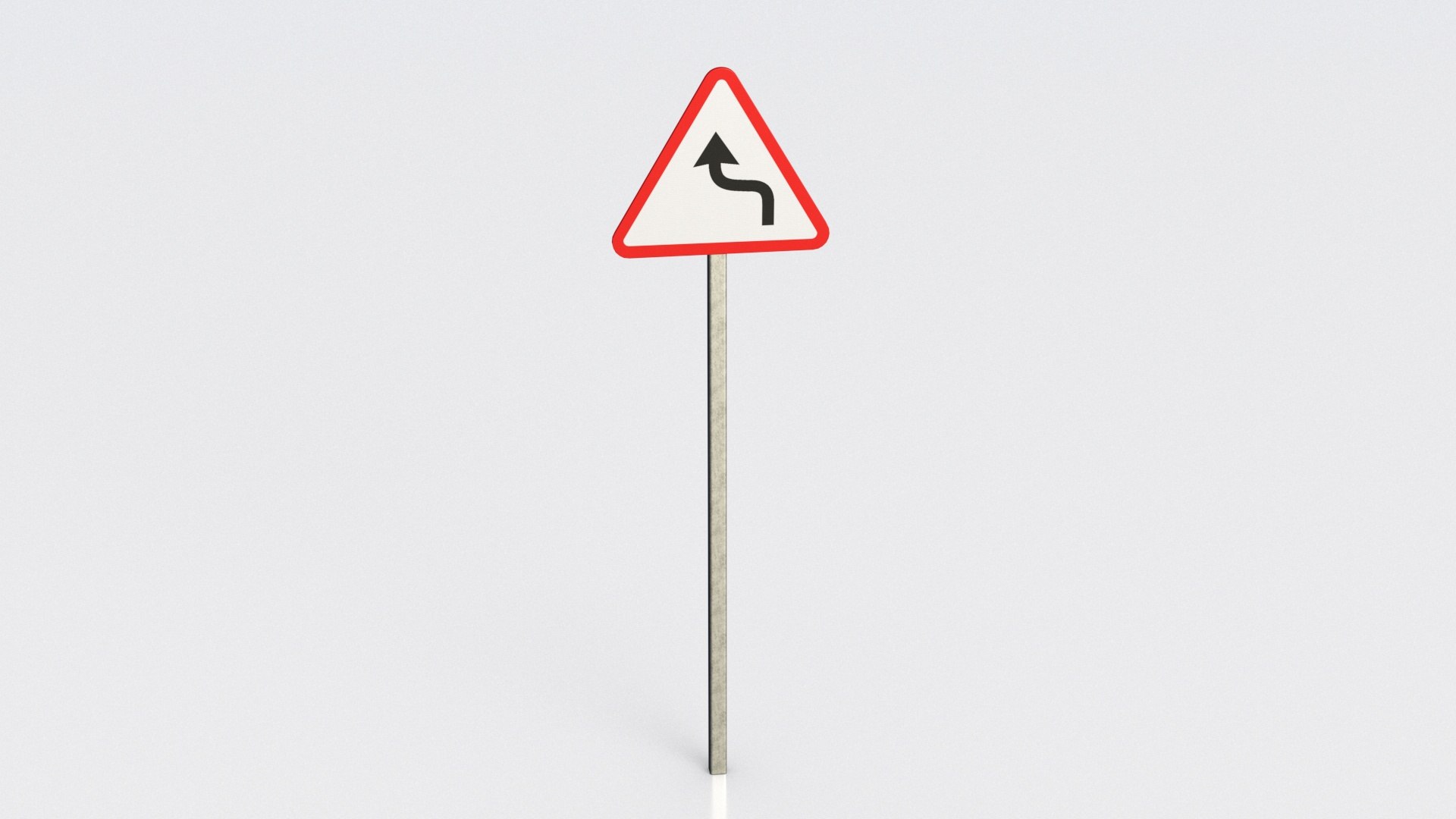 Sharp-Left-Curve Road Sign 3D Model - TurboSquid 2117204