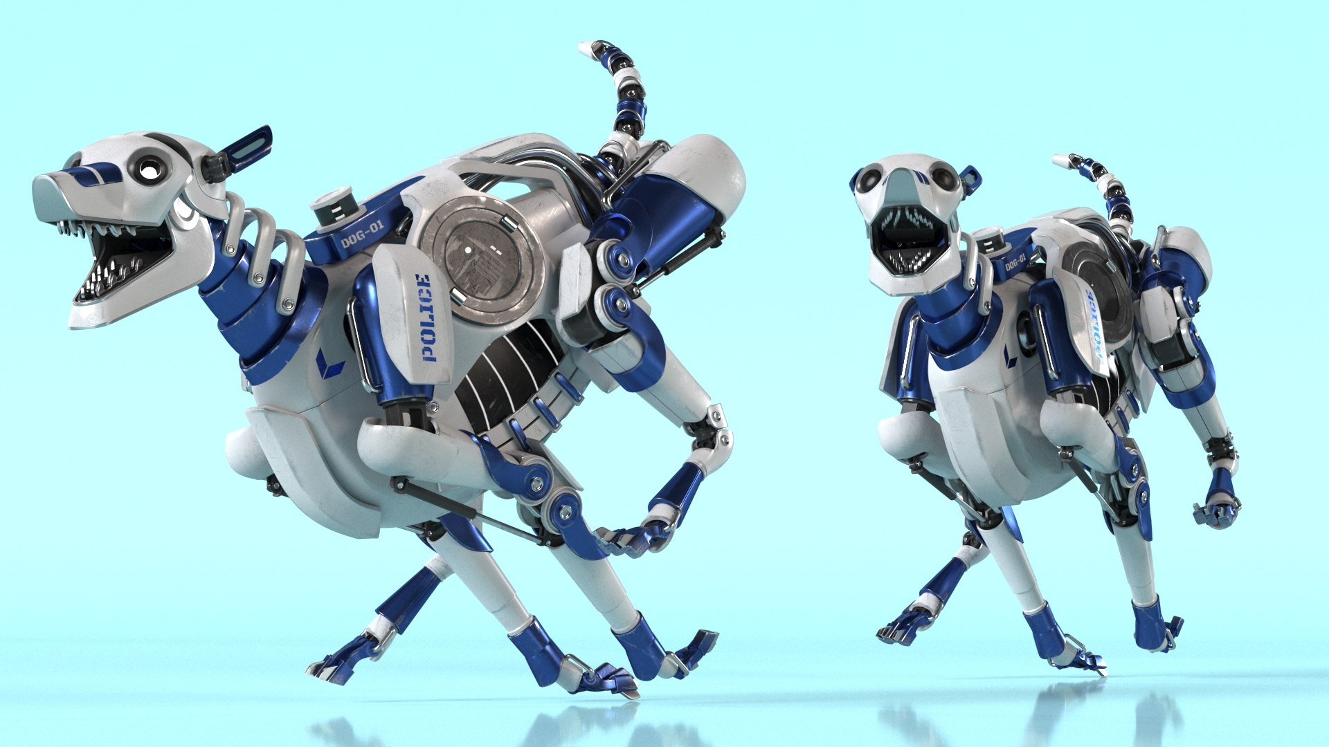 3D Running Futuristic Police Robot Dog - TurboSquid 2268168