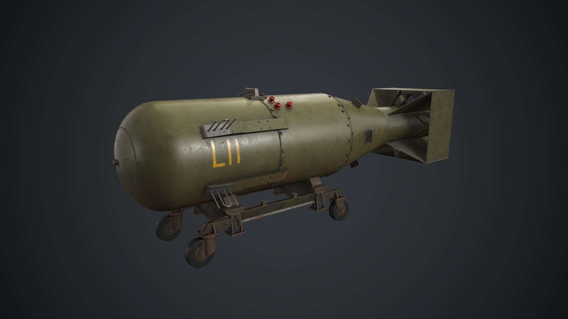 modelo 3d Little Boy atomic bomb PBR Game Ready - TurboSquid 1659840