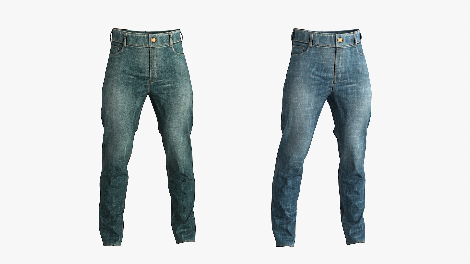 3D Model Male Jeans 2 Colors - TurboSquid 2335421