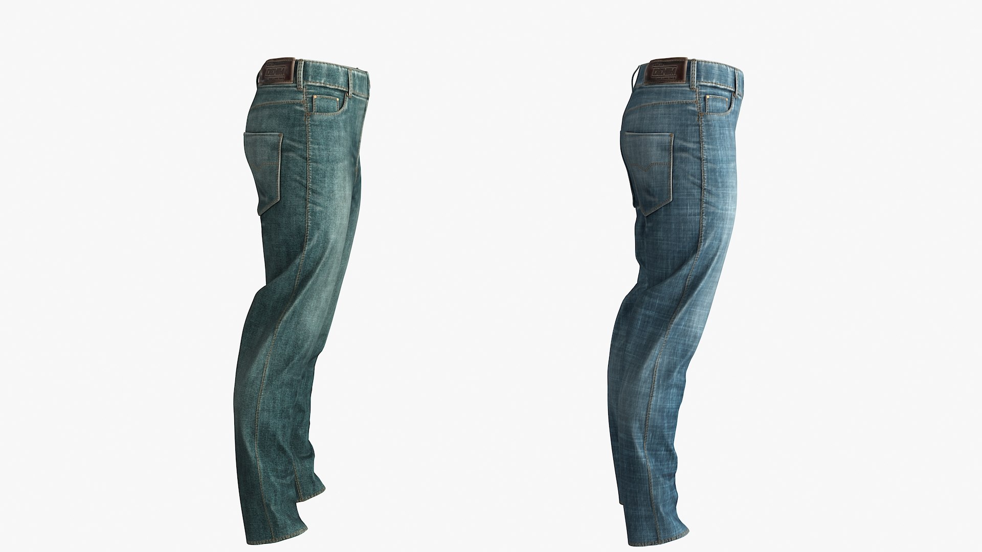 3D Model Male Jeans 2 Colors - TurboSquid 2335421