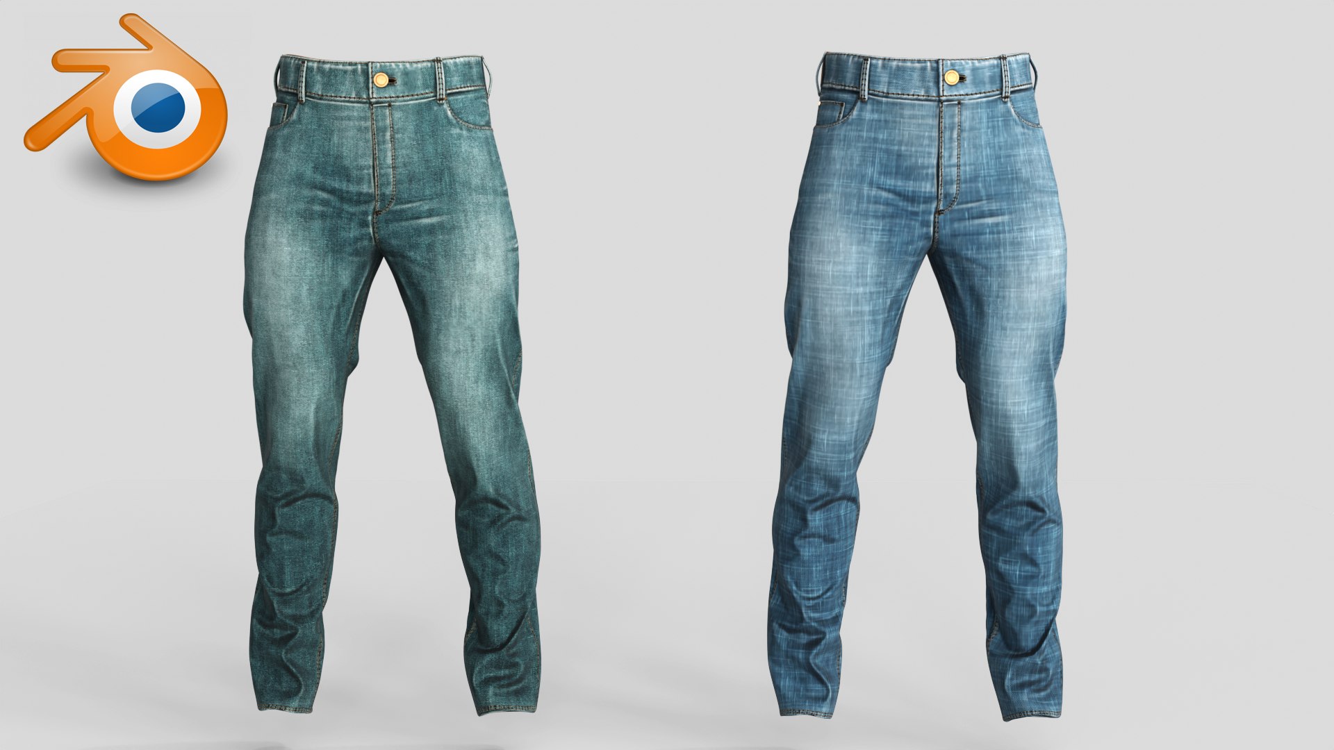 3D Model Male Jeans 2 Colors - TurboSquid 2335421