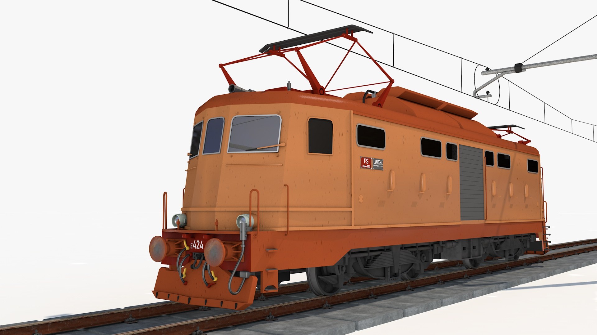 3D Model Electric Locomotive E424 - TurboSquid 2412165