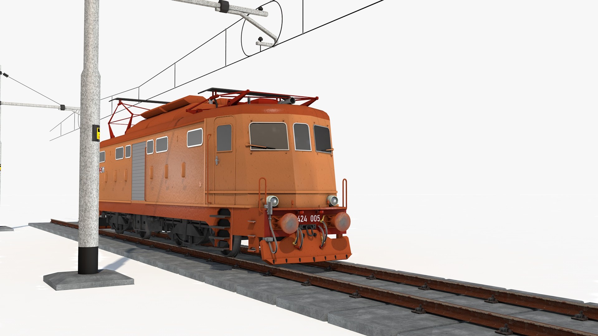 3D Model Electric Locomotive E424 - TurboSquid 2412165