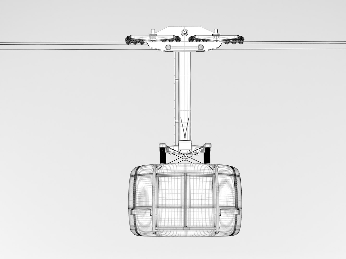 Aerial tramway cable car 3D - TurboSquid 1444160