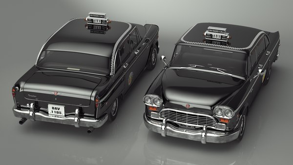 modelo 3d Taxi clásico Checker con interior sencillo - TurboSquid 2264157