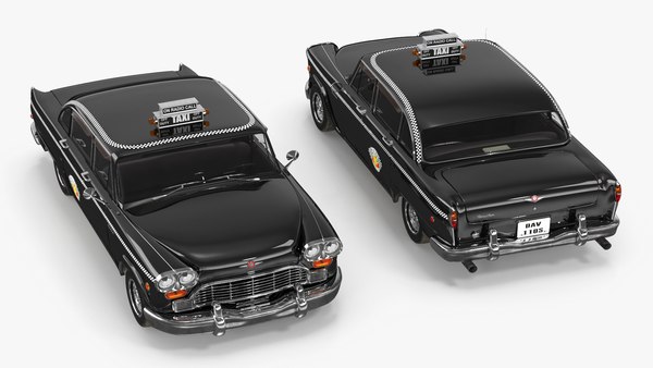 modelo 3d Taxi clásico Checker con interior sencillo - TurboSquid 2264157