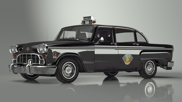 modelo 3d Taxi clásico Checker con interior sencillo - TurboSquid 2264157