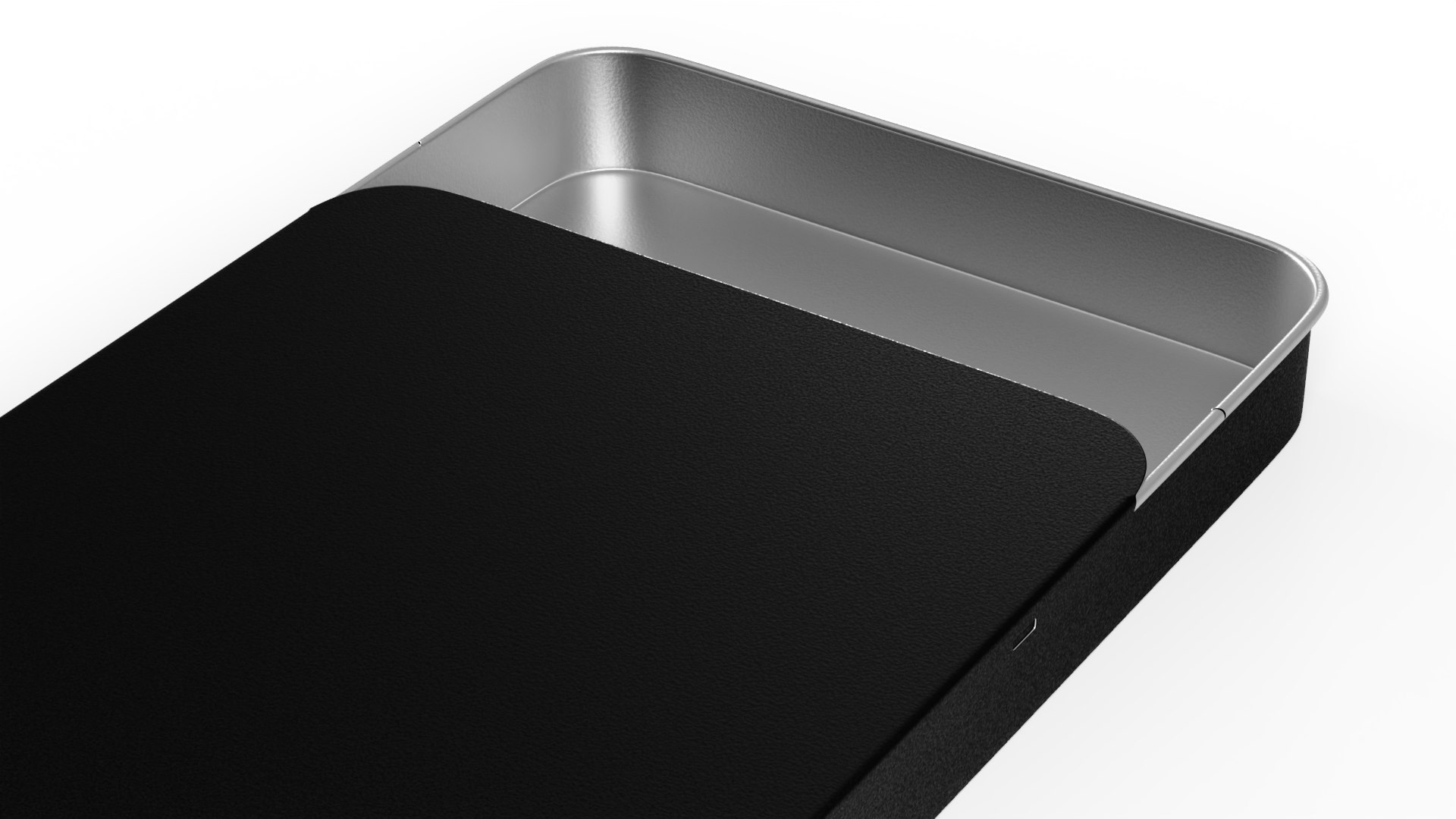 3D Tin Slider Container Black Steel - TurboSquid 2335171