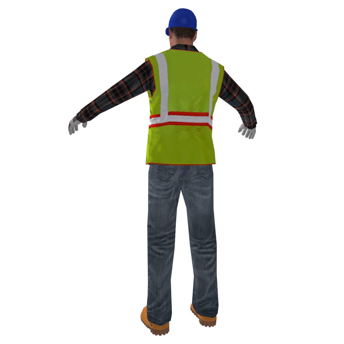 rigged worker man 3d max