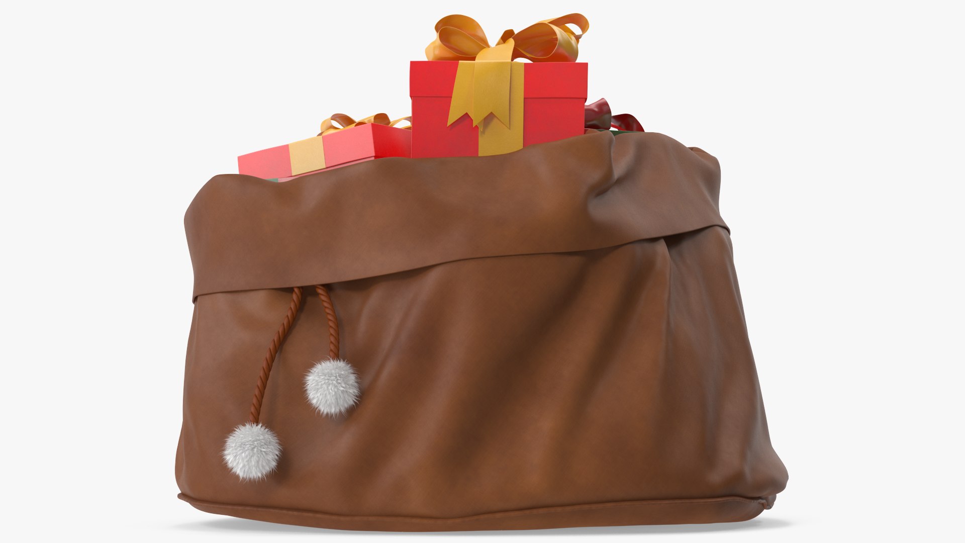 Santa Claus Open Brown Bag With Gifts 3D - TurboSquid 2207028