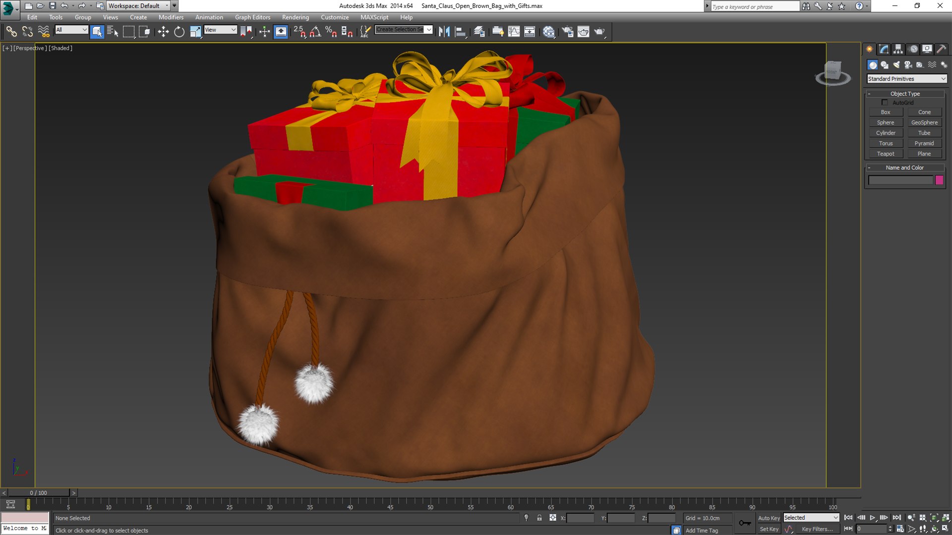 Santa Claus Open Brown Bag With Gifts 3D - TurboSquid 2207028