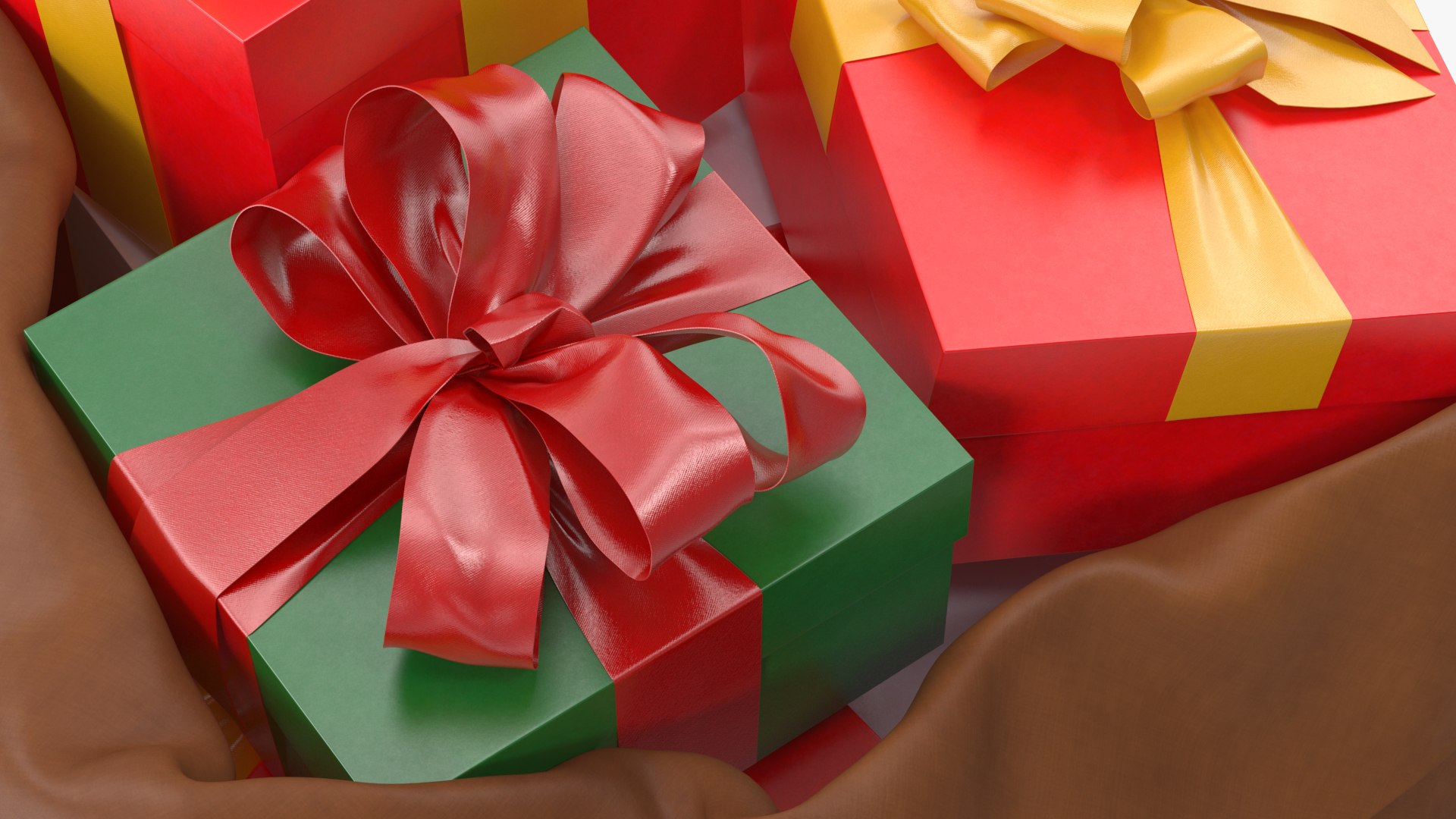 Santa Claus Open Brown Bag With Gifts 3D - TurboSquid 2207028