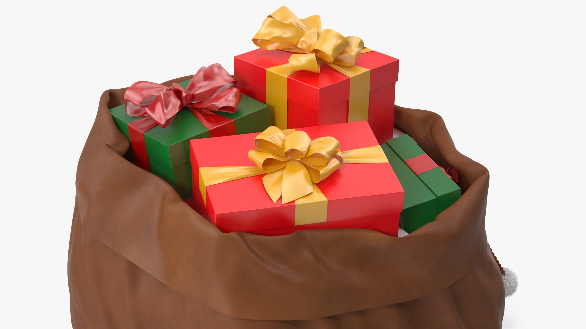 Santa Claus Open Brown Bag With Gifts 3D - TurboSquid 2207028