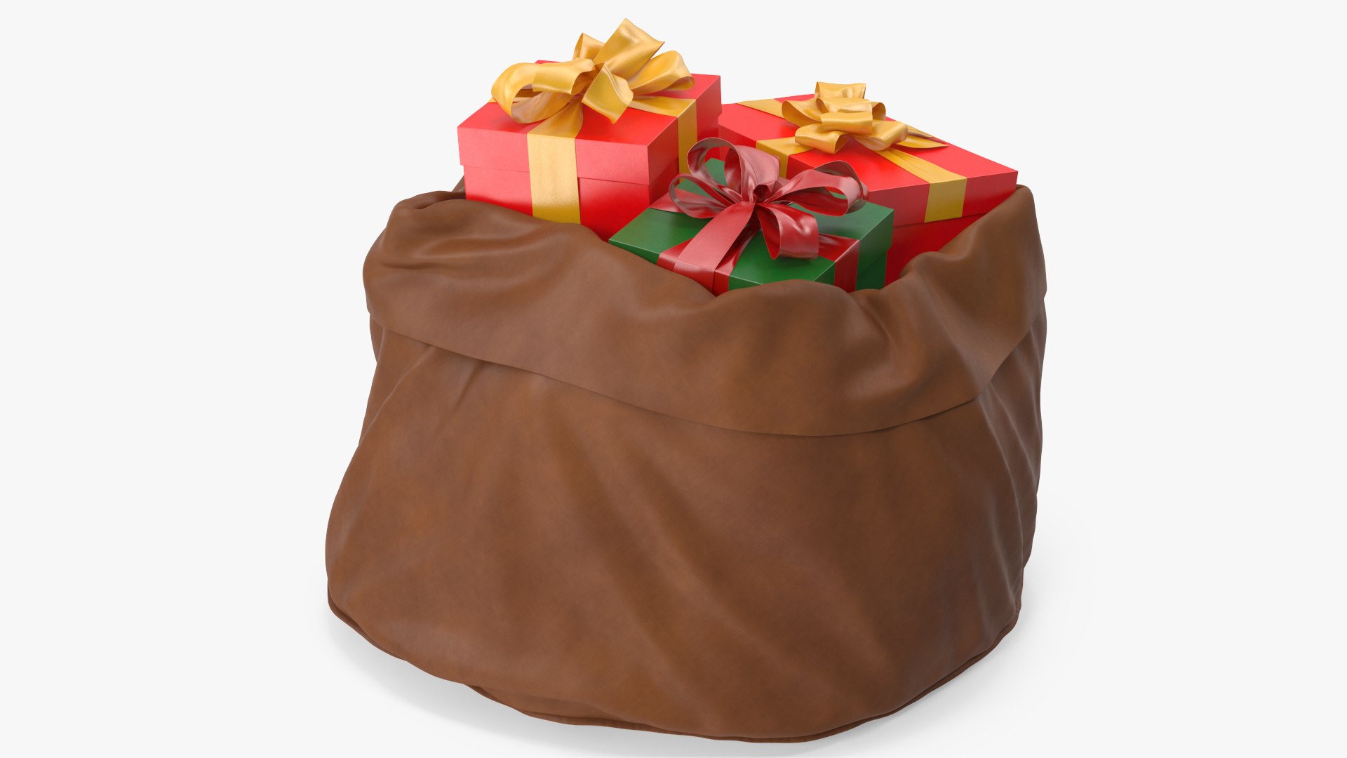 Santa Claus Open Brown Bag With Gifts 3D - TurboSquid 2207028