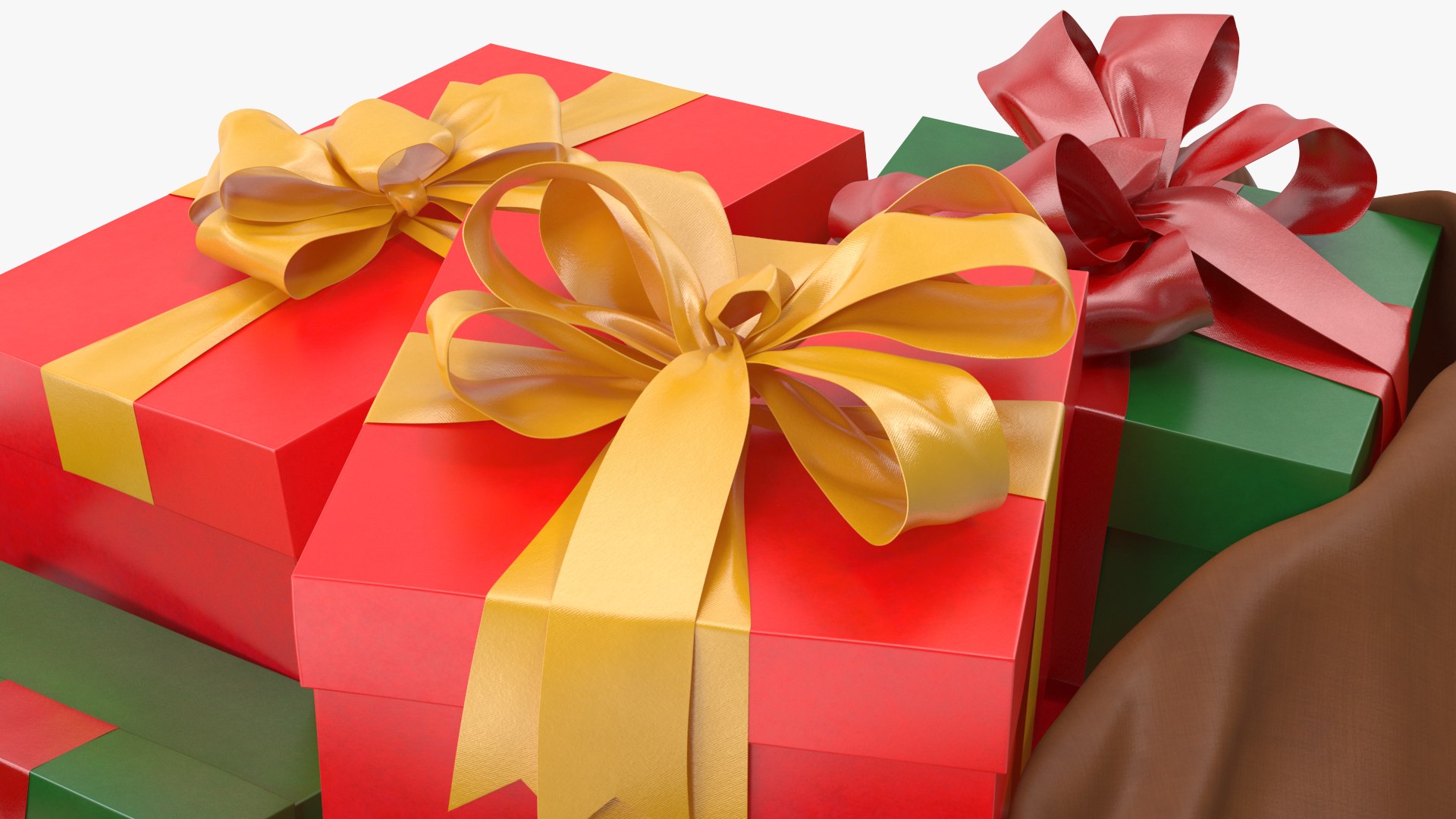 Santa Claus Open Brown Bag With Gifts 3D - TurboSquid 2207028