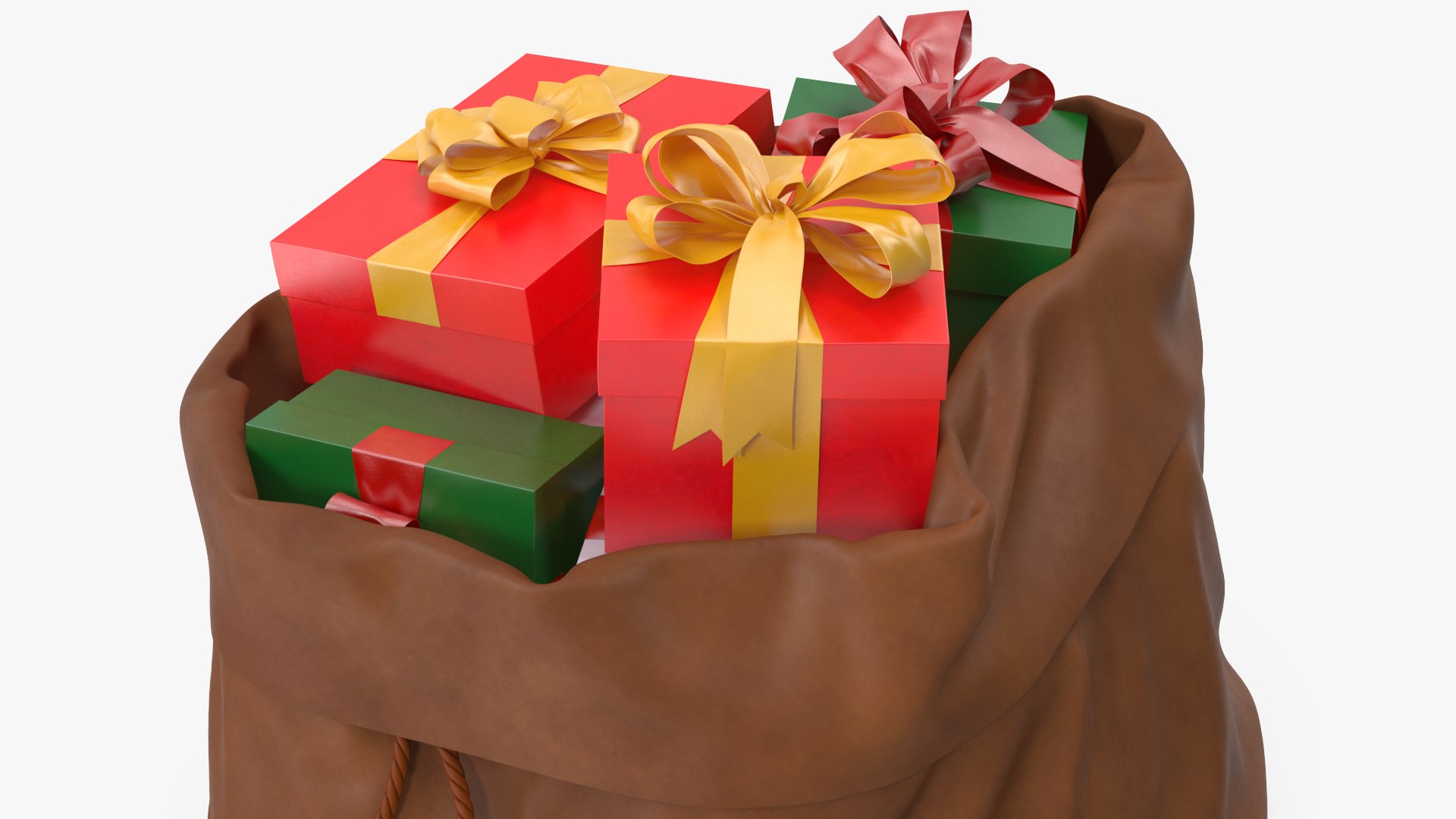 Santa Claus Open Brown Bag With Gifts 3D - TurboSquid 2207028