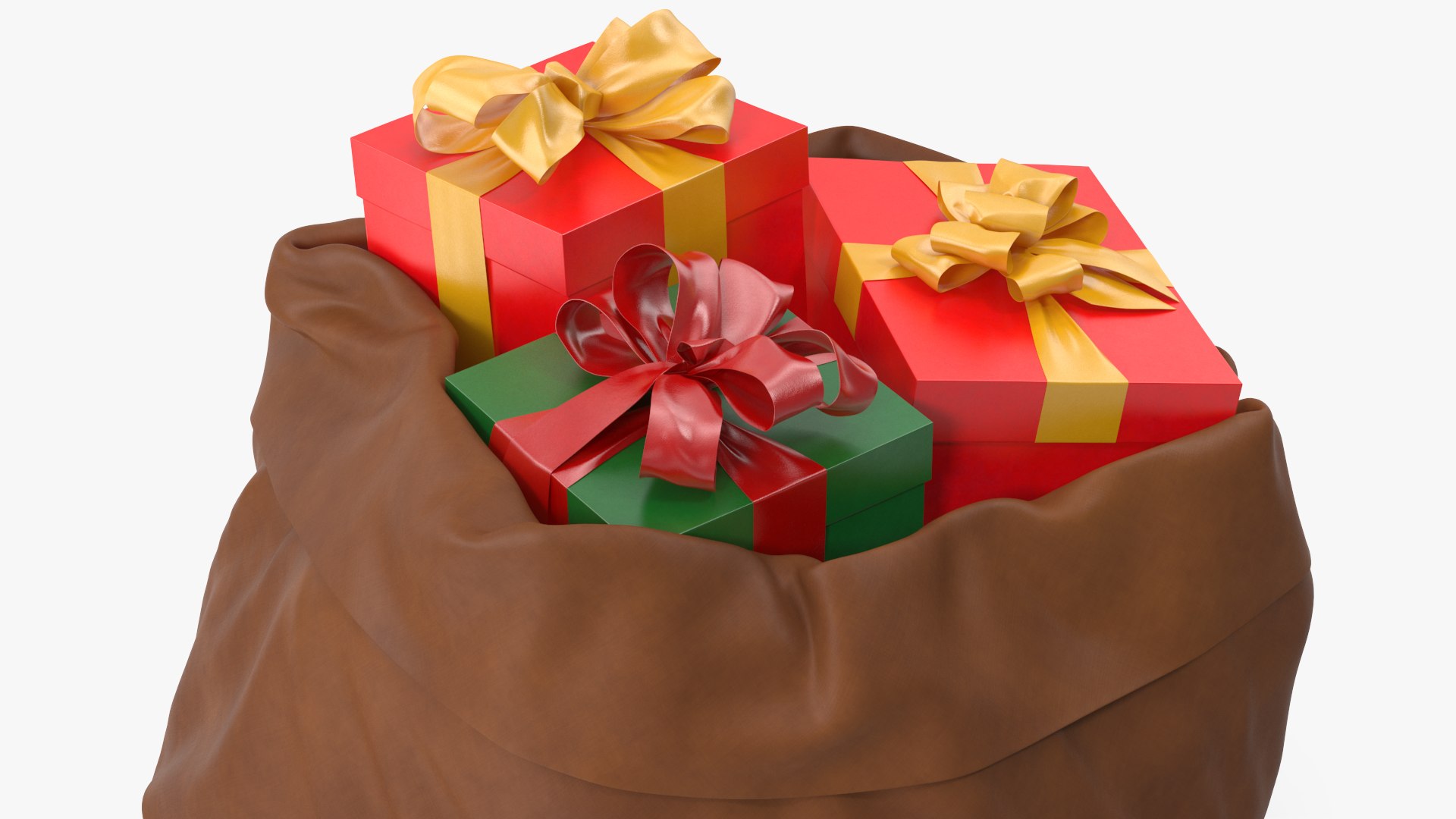 Santa Claus Open Brown Bag With Gifts 3D - TurboSquid 2207028