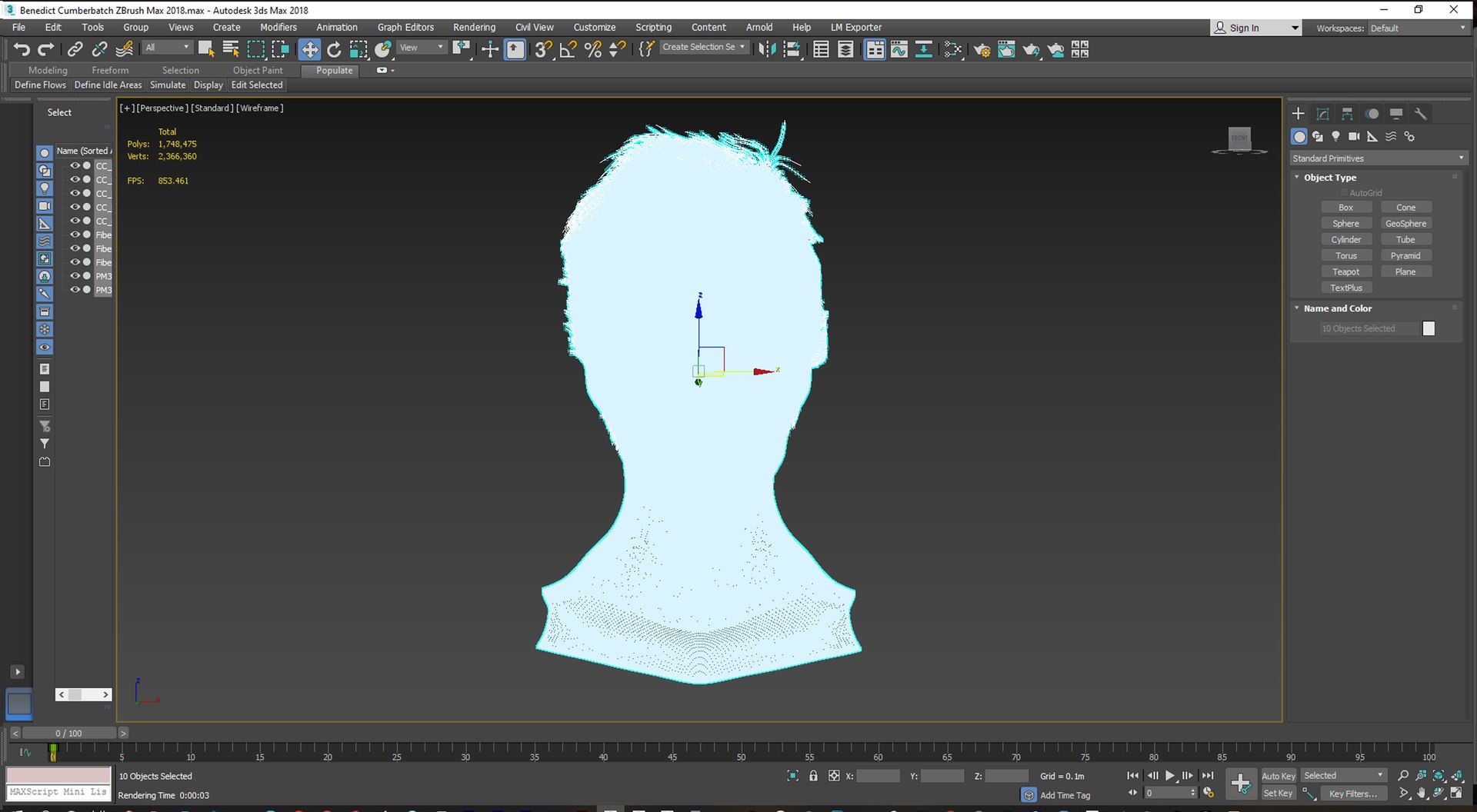 3D Model Benedict Cumberbatch ZBrush 3D Model Only The Head ...