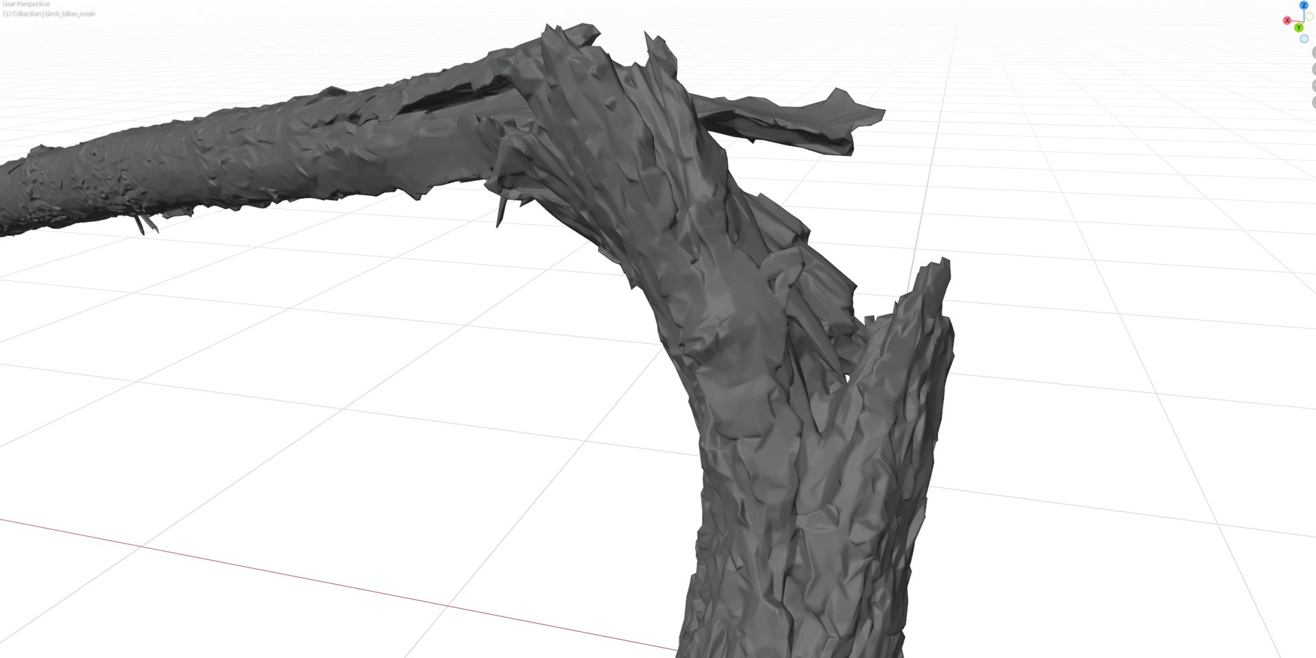 3D Model Broken Fallen Birch - TurboSquid 2280226