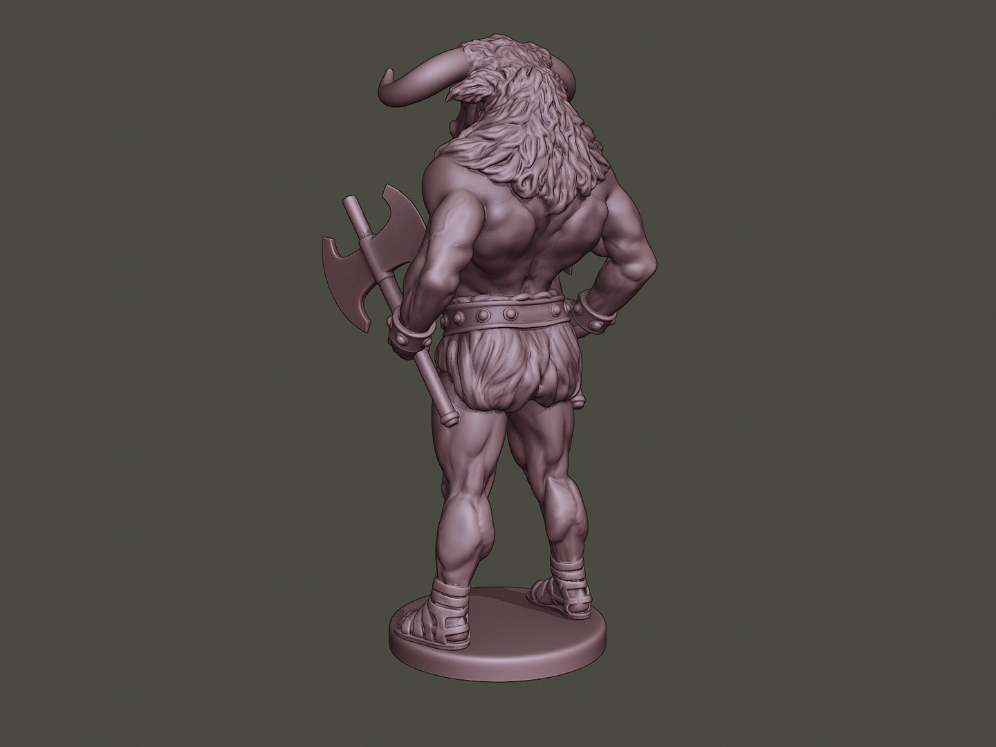 3D Model Minotaur Warrior Stand Axes - TurboSquid 1411459