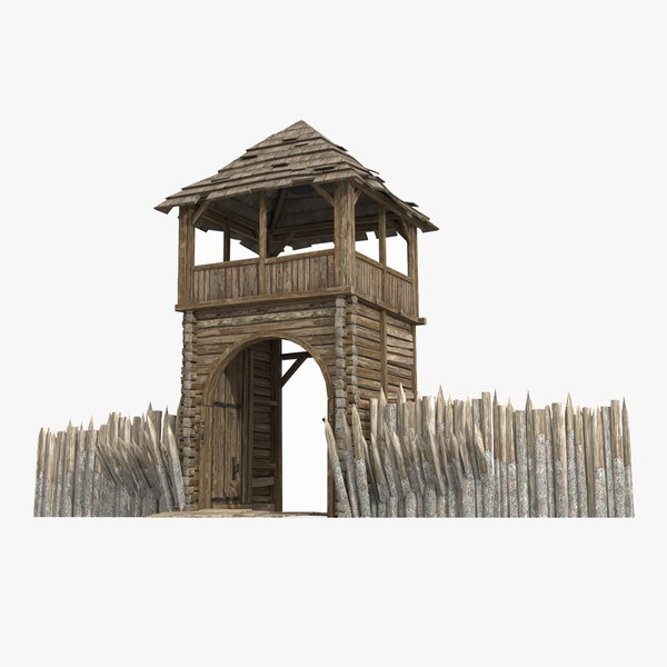 modelo 3d Medieval building village gate guard tower - TurboSquid 1950754