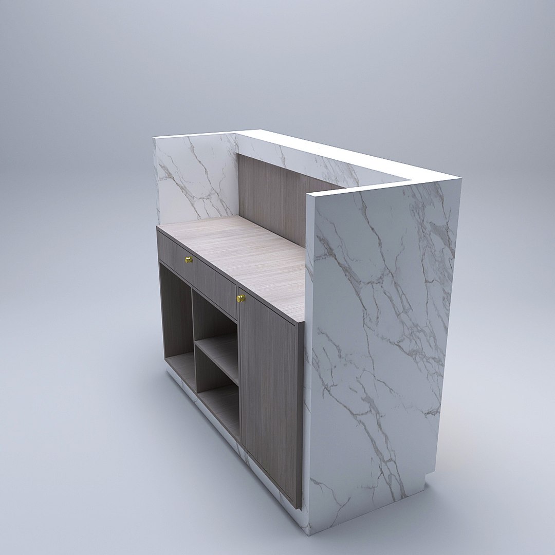 3D reception kiosk model - TurboSquid 1584855