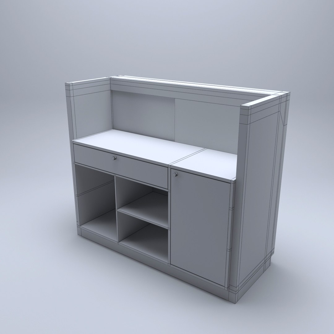 3D reception kiosk model - TurboSquid 1584855