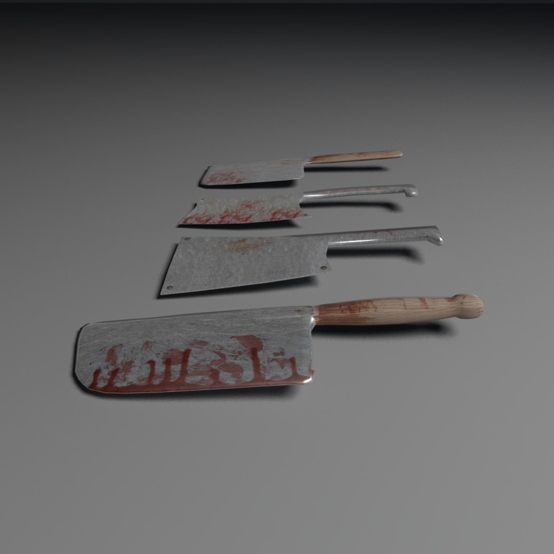 3d butcher knives model