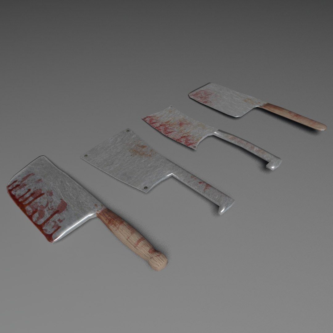 3d butcher knives model