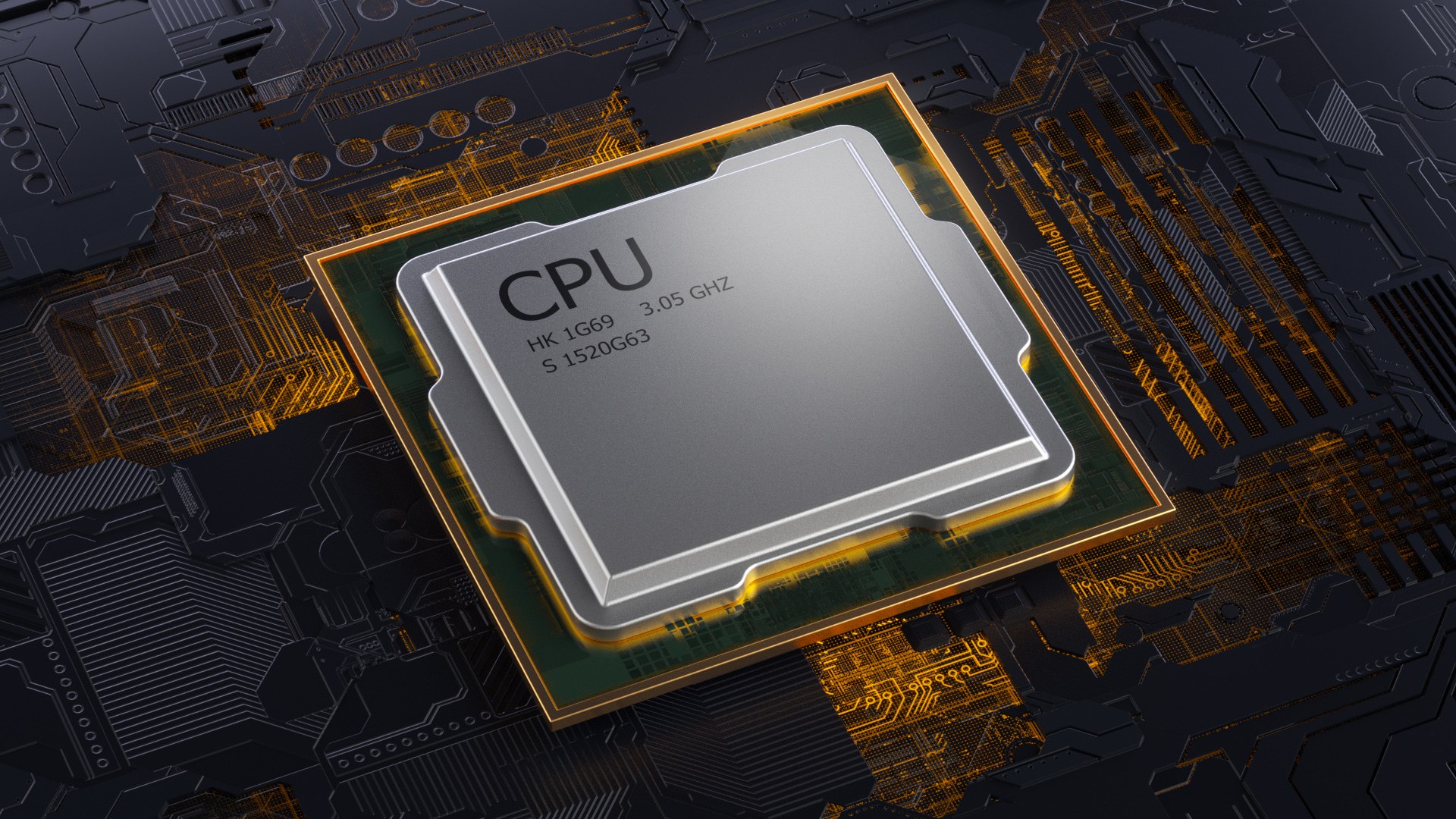 3D Model Technology CPU Chip Structure Computer Internal Chip ...