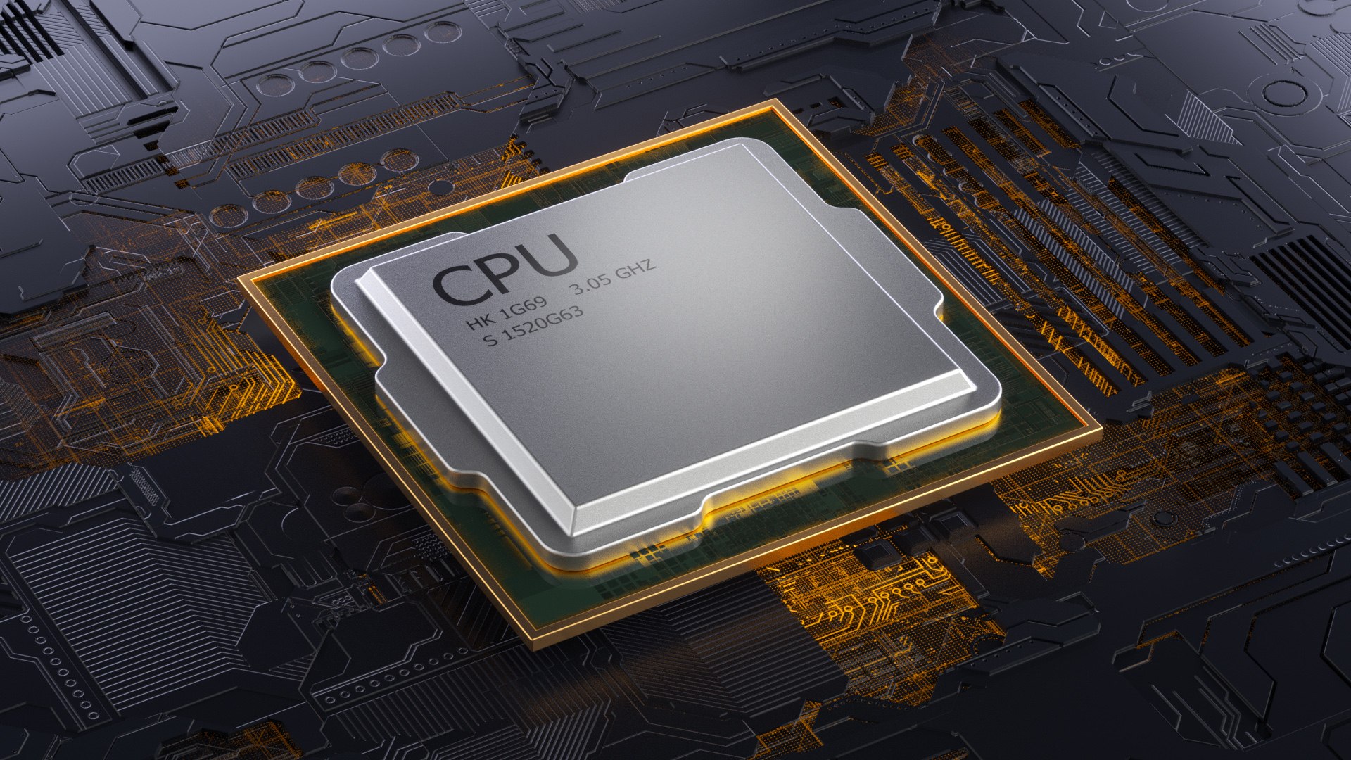 3D Model Technology CPU Chip Structure Computer Internal Chip ...